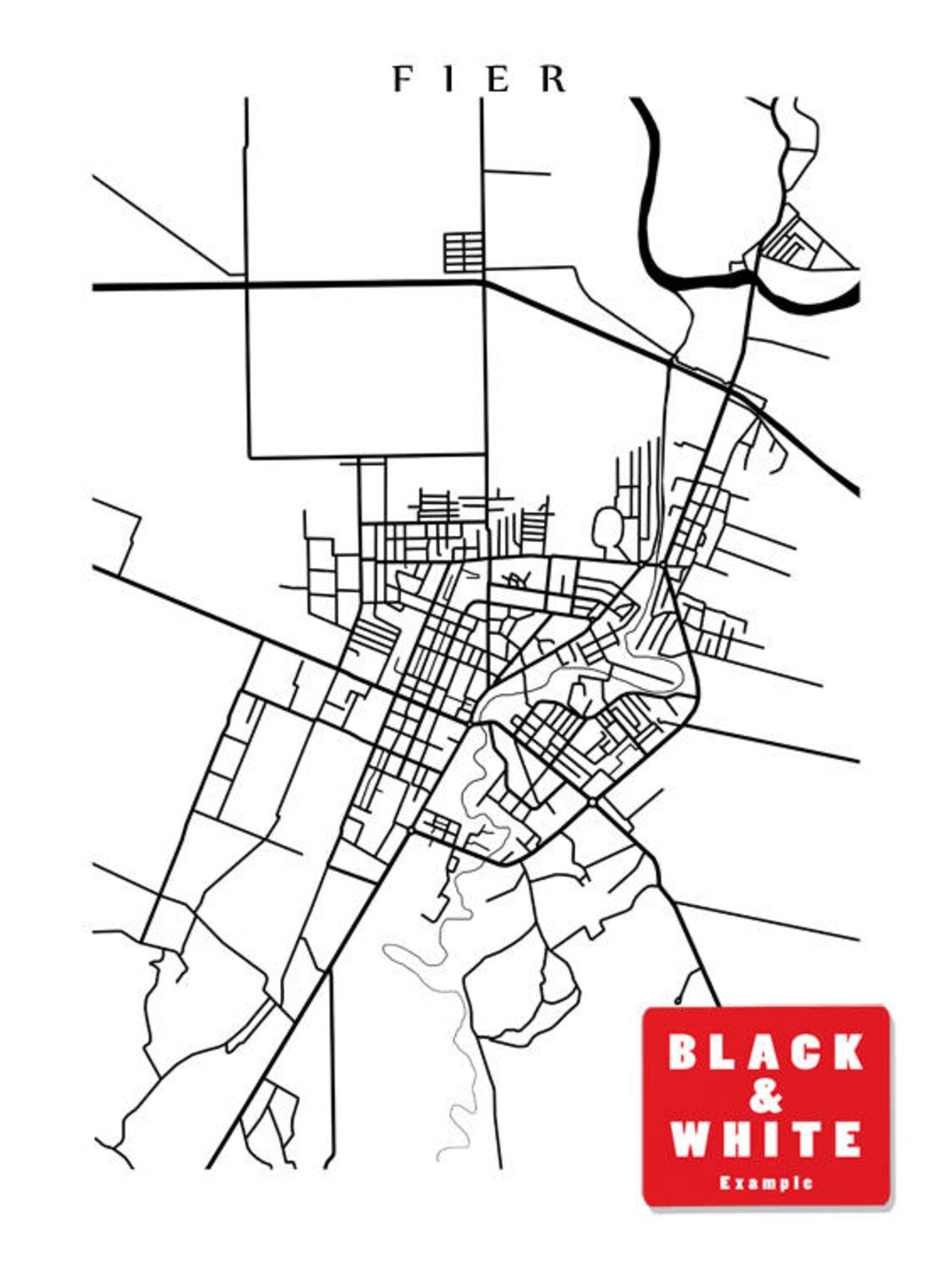 Fier Map Print Albania Poster - Etsy