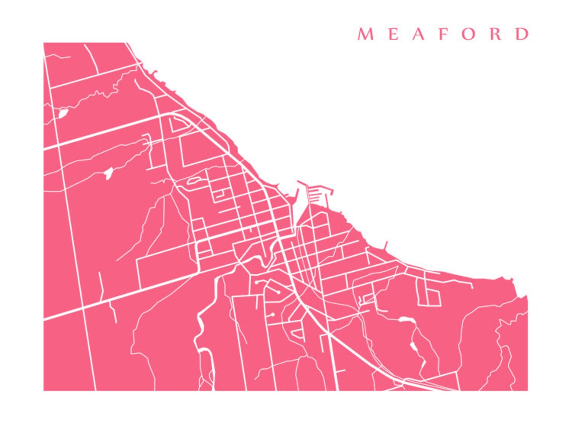 Meaford Map Print Ontario Art Canada Poster - Etsy Canada