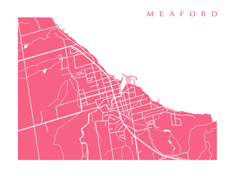 Meaford Map Print Ontario Art Canada Poster - Etsy Canada