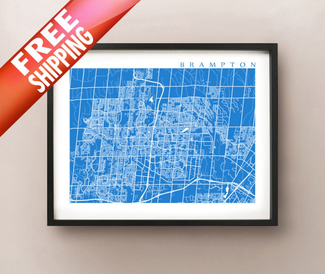 Brampton Map Print Ontario Canada Art Poster - Etsy