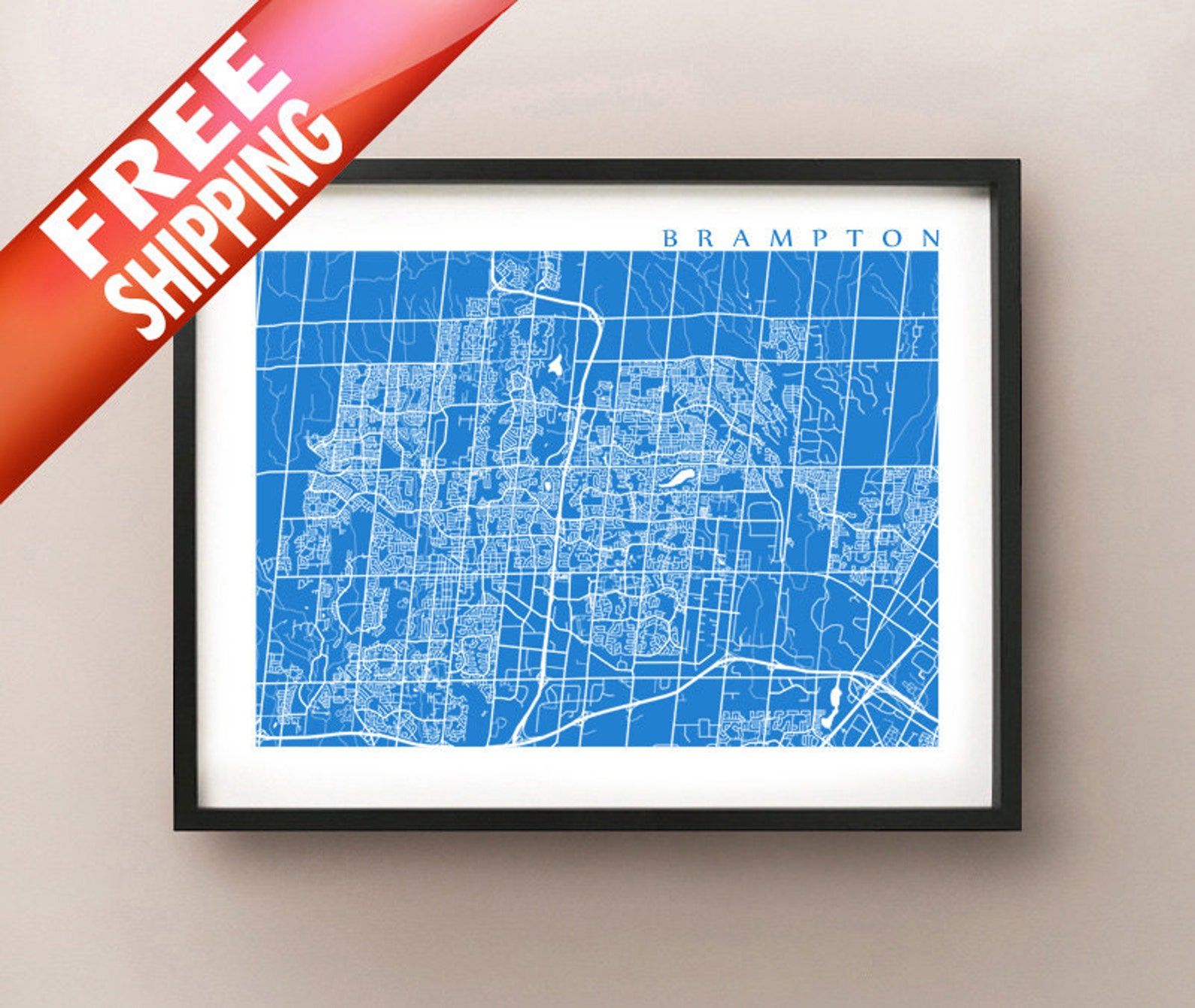 Brampton Map Print Ontario Canada Art Poster - Etsy