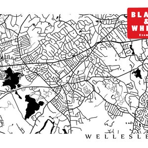 Wellesley Map Print - Massachusetts Poster - Etsy