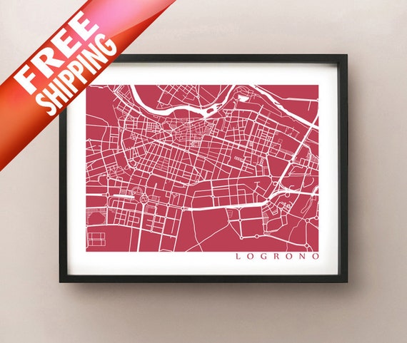 Logroño Map España Poster Choose Color and Size | Etsy