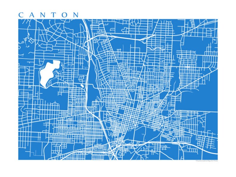 Canton Map Print Ohio Art Poster | Etsy