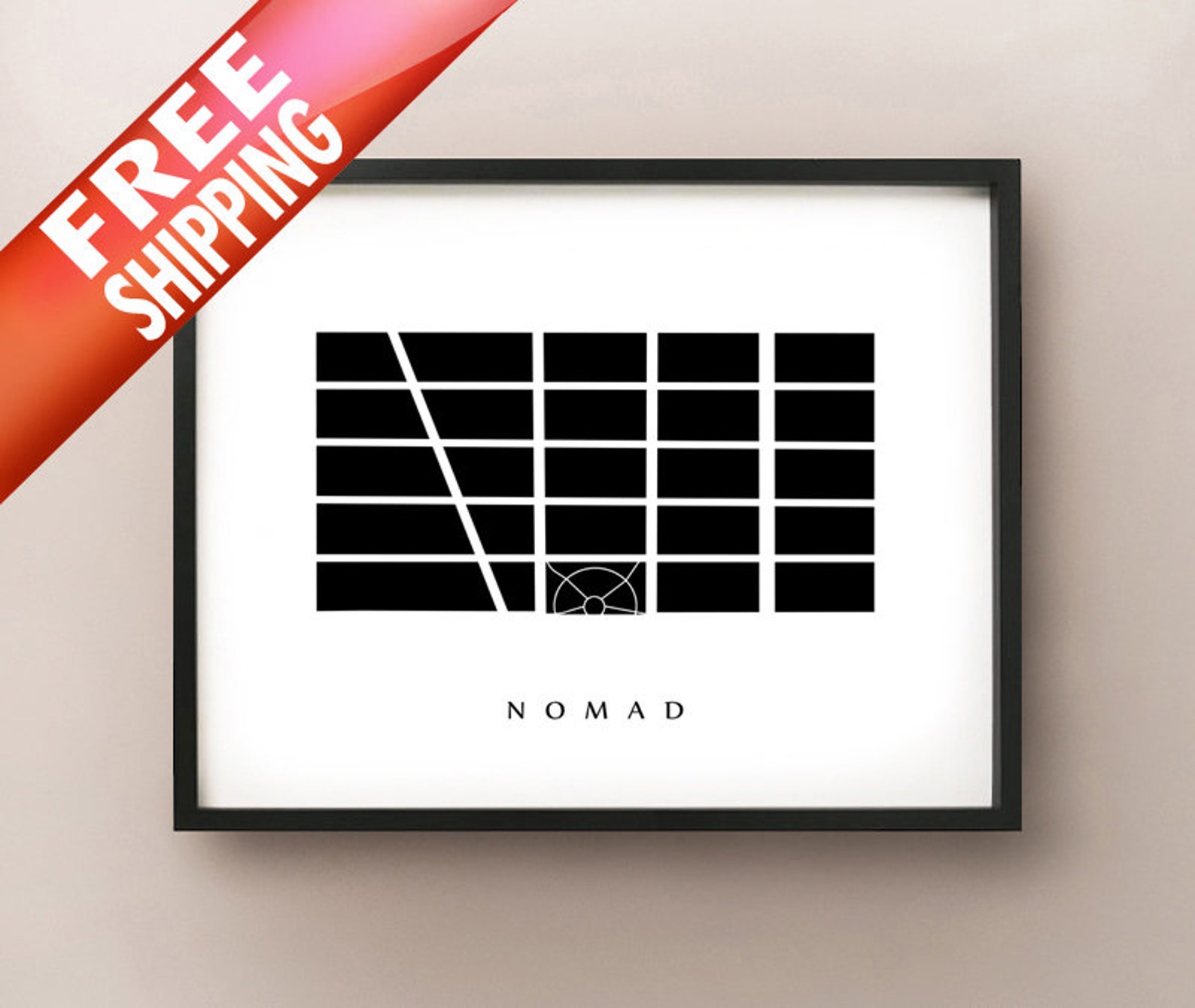 Nomad Map - Manhattan, NYC Neighborhood Art Print - Etsy