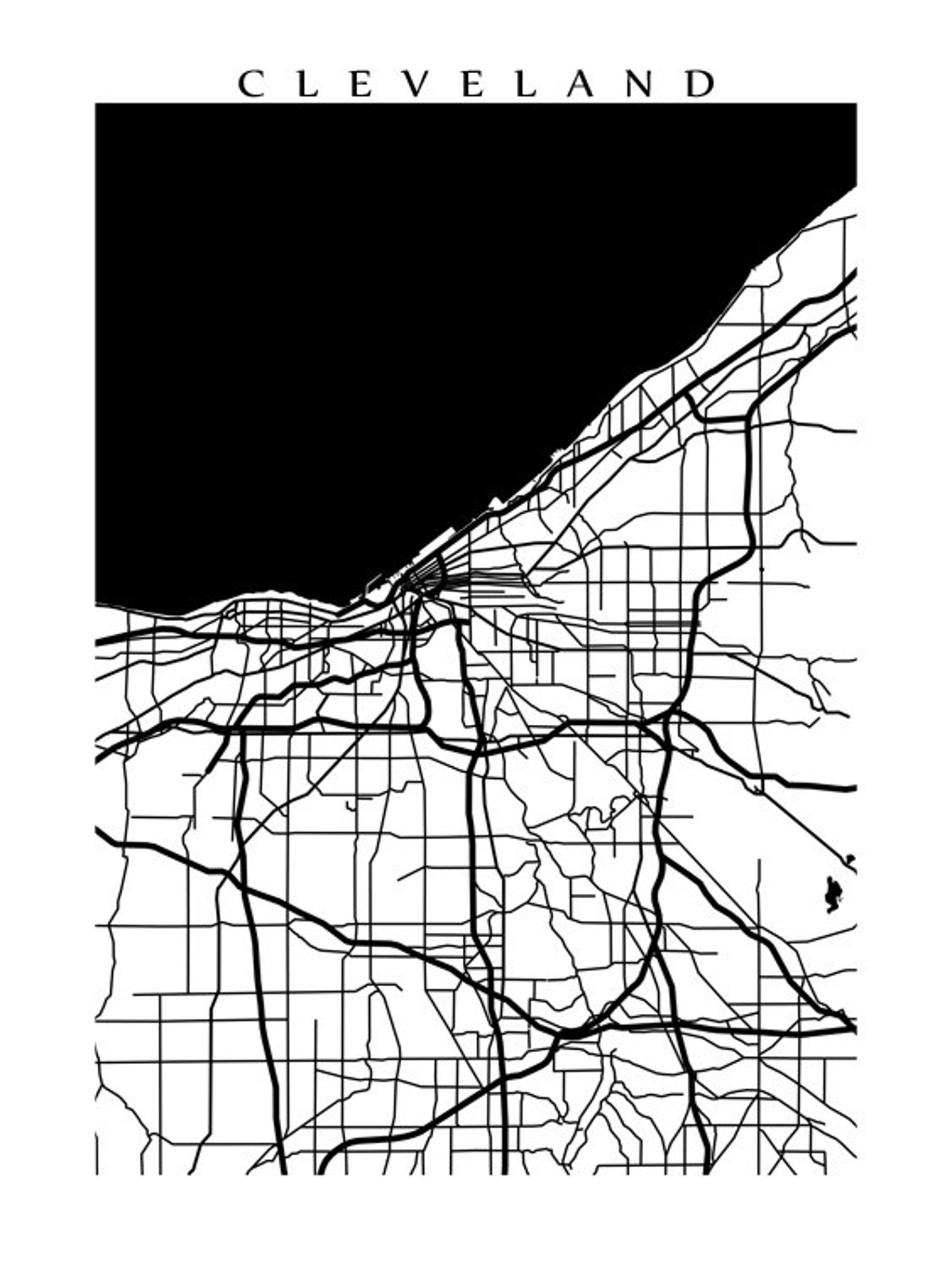Cleveland Area Map - Etsy