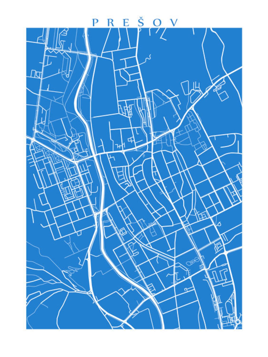 Prešov Slovakia Map Print - Etsy