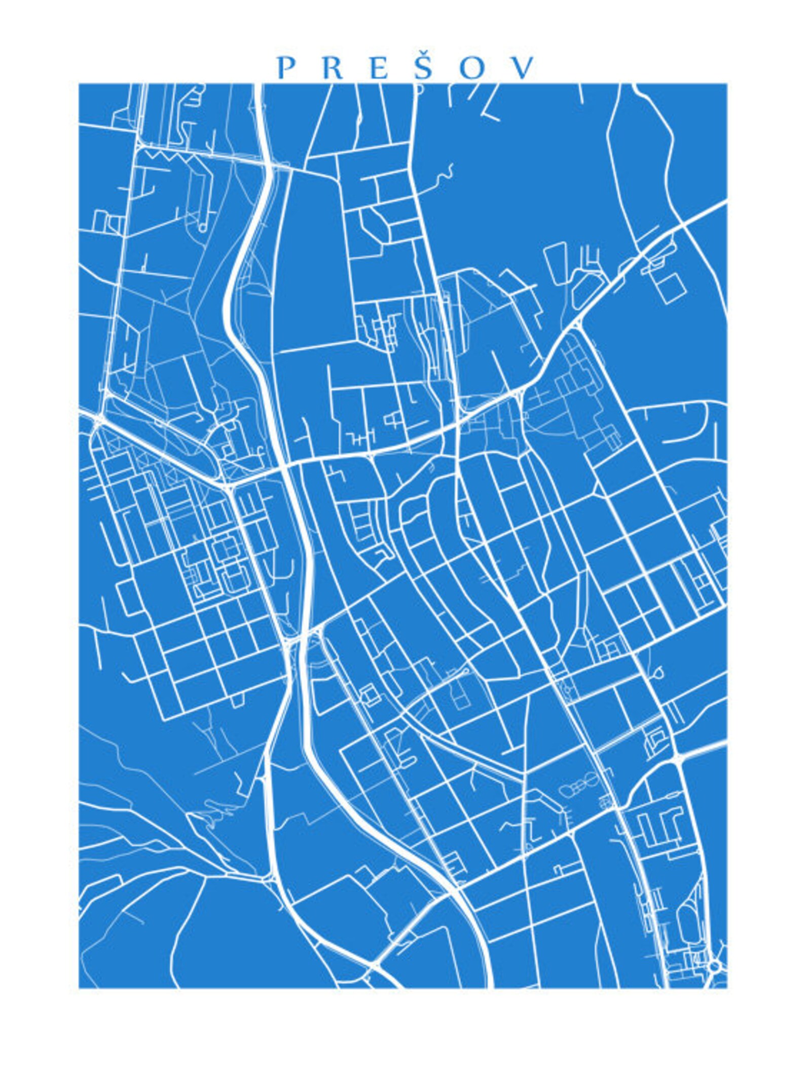 Prešov, Slovakia Map Print - Etsy