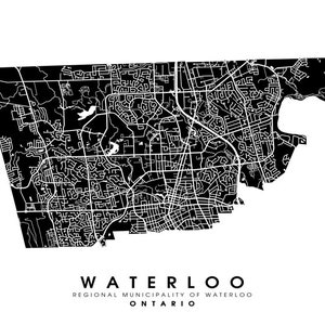 Waterloo, ON - City Limits Map Print - Etsy