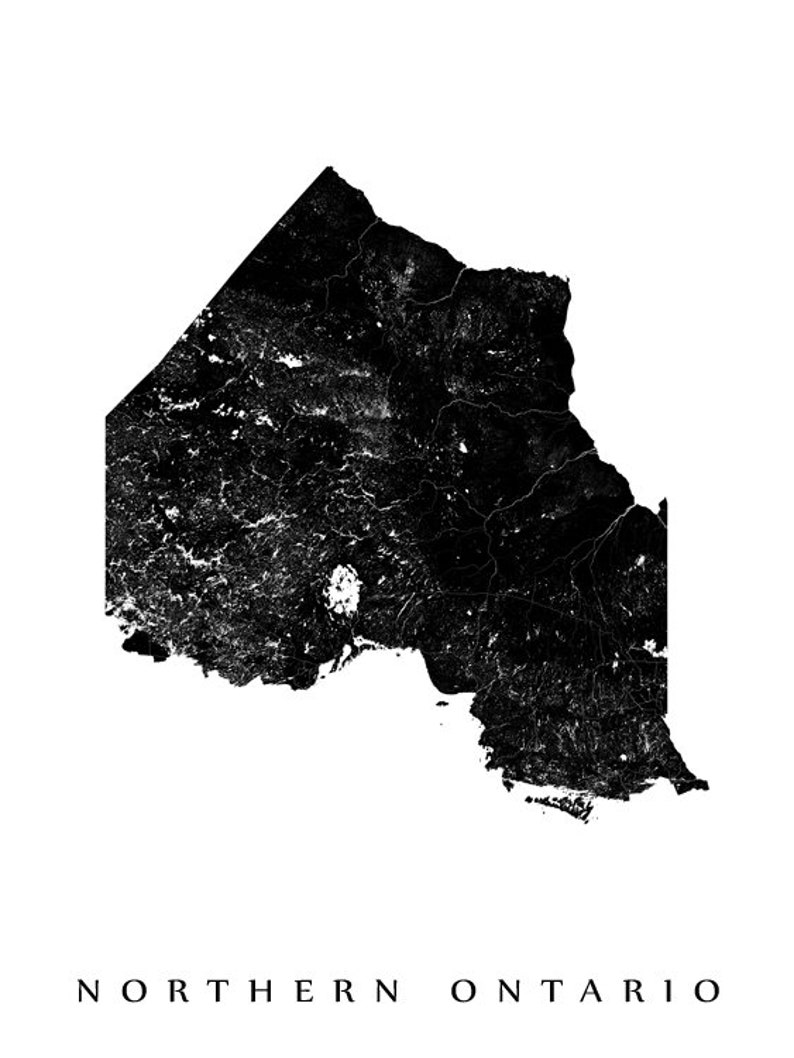 Northern Ontario Canada Map Print | Etsy