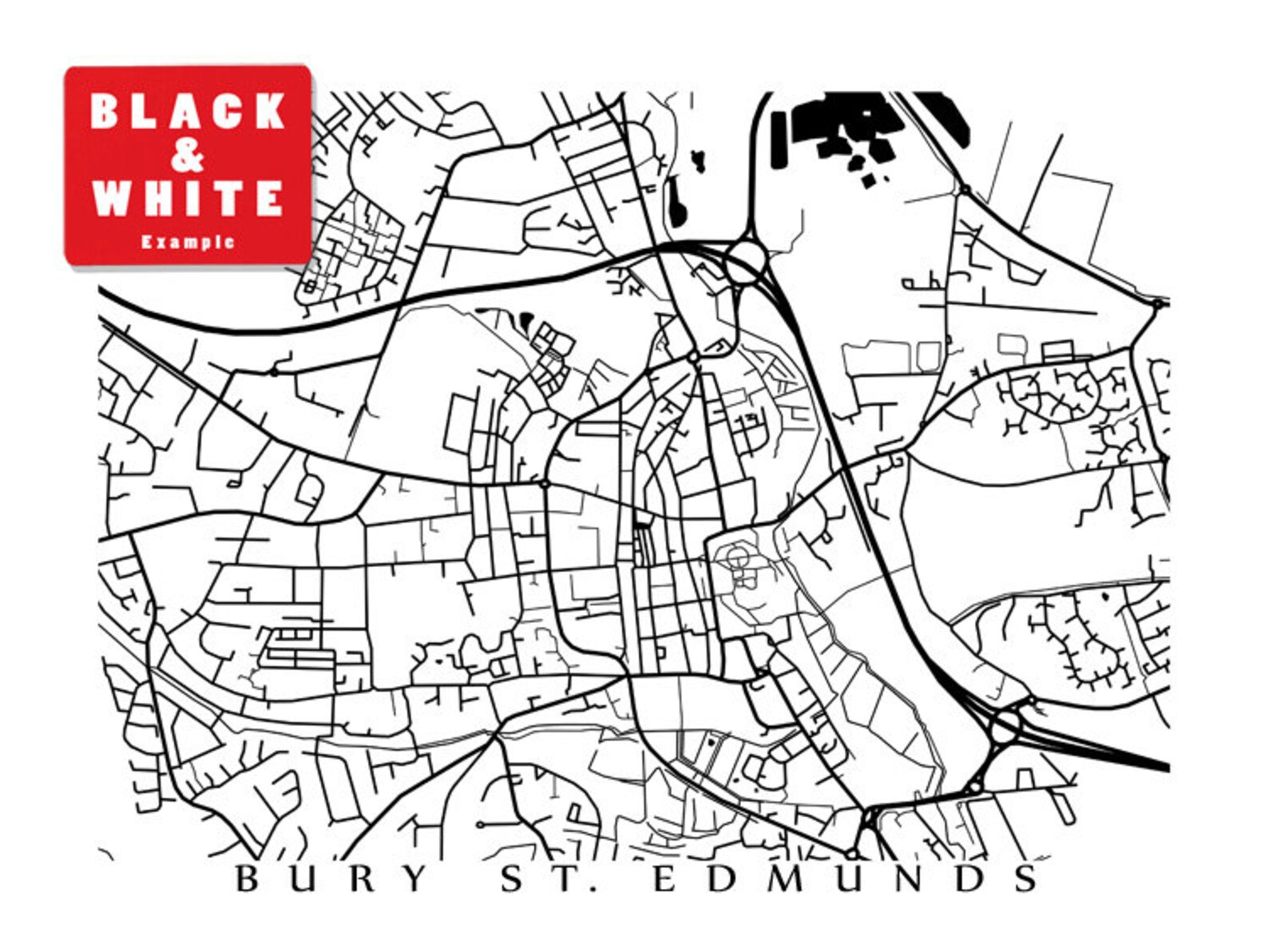 Bury St. Edmunds Map Print UK Wall Art England Poster - Etsy