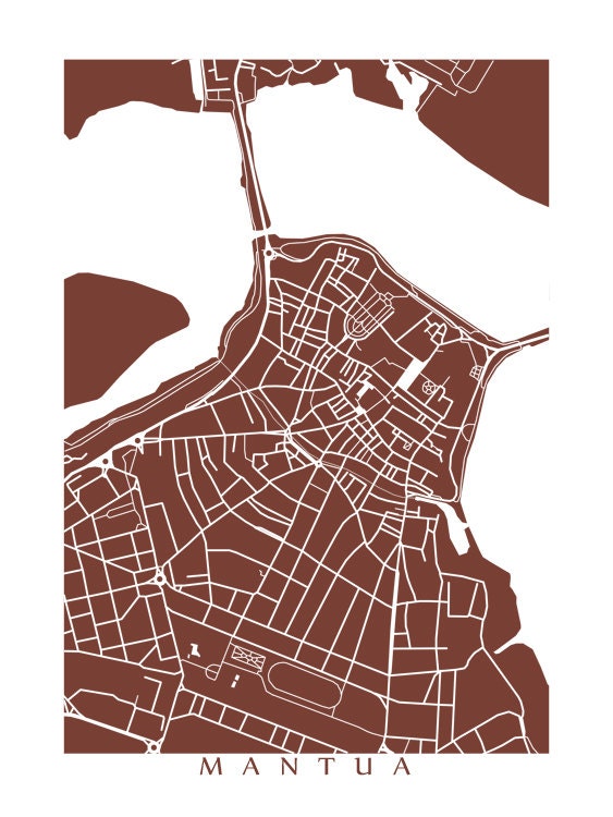 Mantua Map Art Print Italy Poster | Etsy