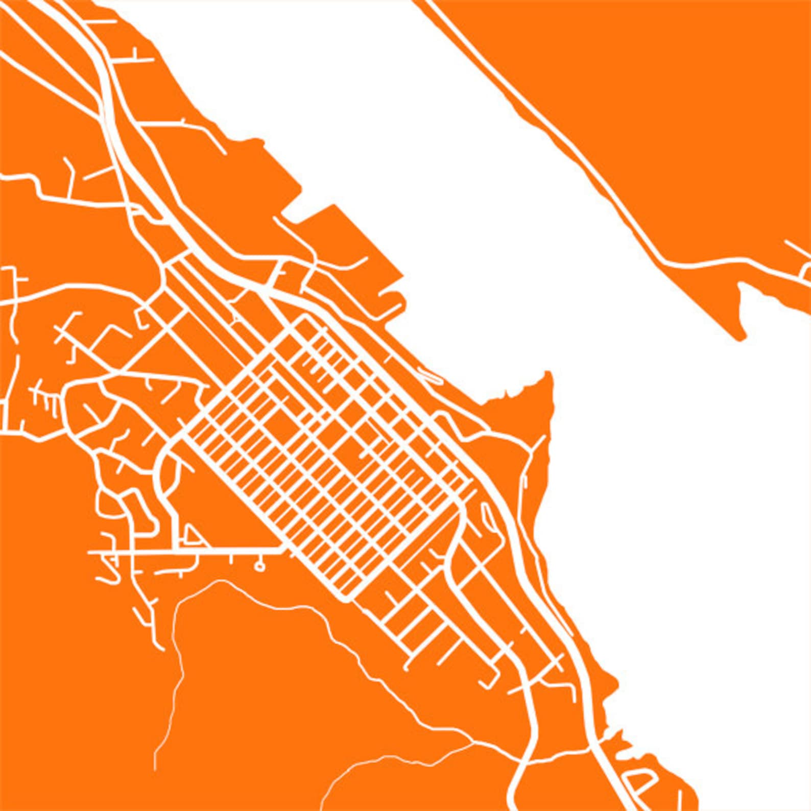 Ladysmith BC Map Poster Print Vancouver Island British - Etsy