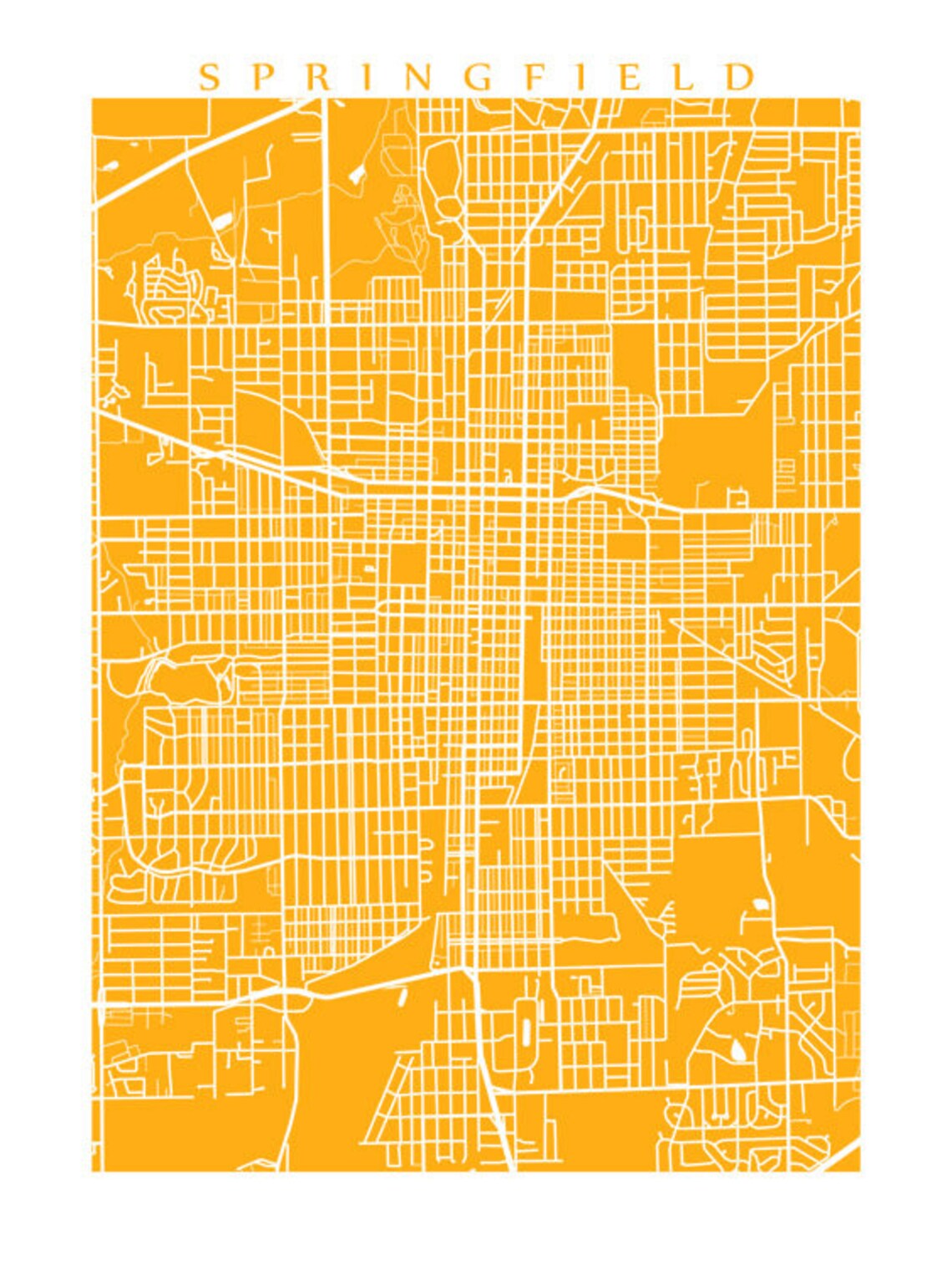 Springfield IL City Map Print - Etsy