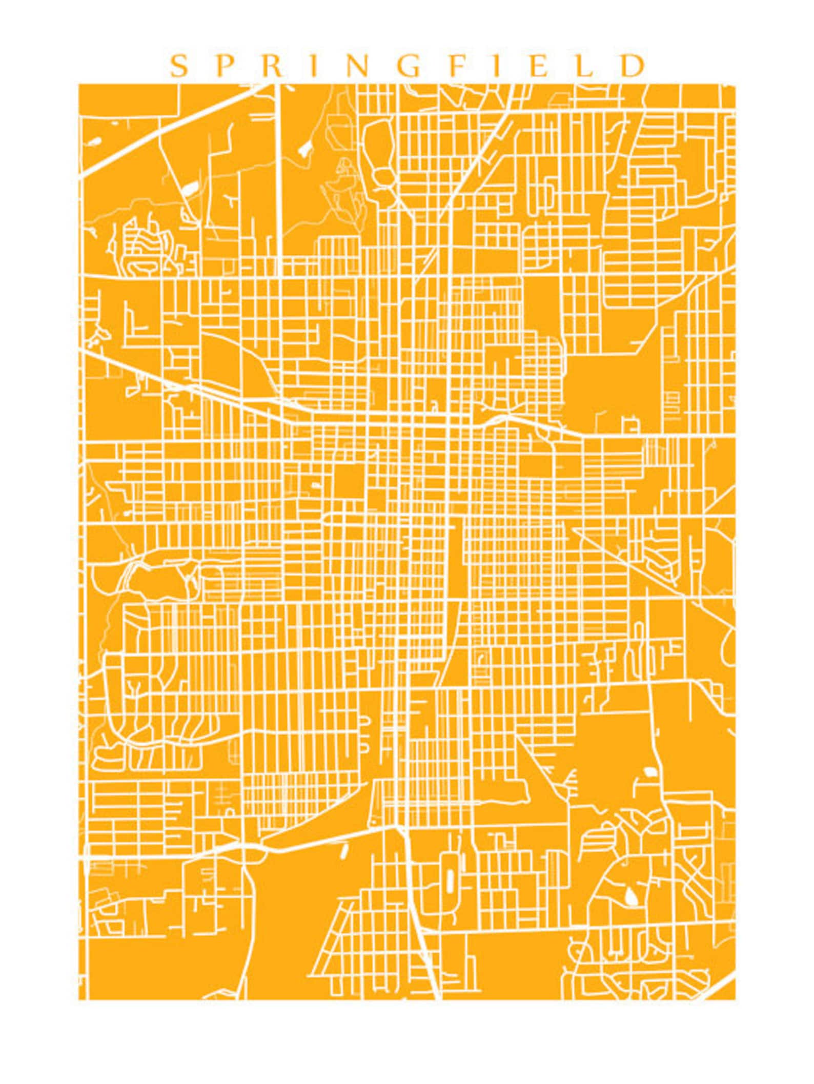 Springfield IL City Map Print - Etsy