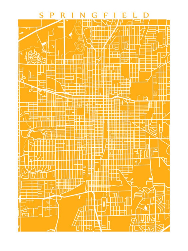 Springfield IL City Map Print - Etsy