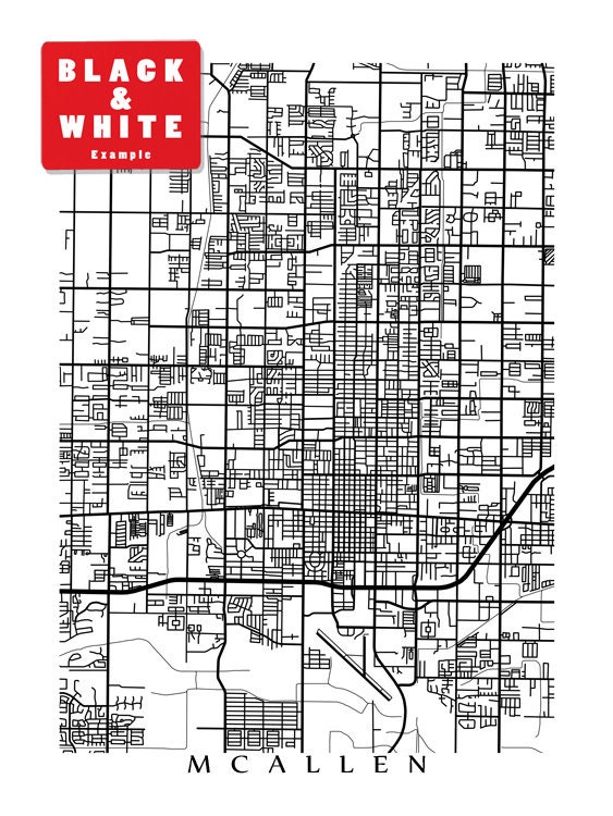 Mcallen, TX Map Print - Texas Poster - Etsy