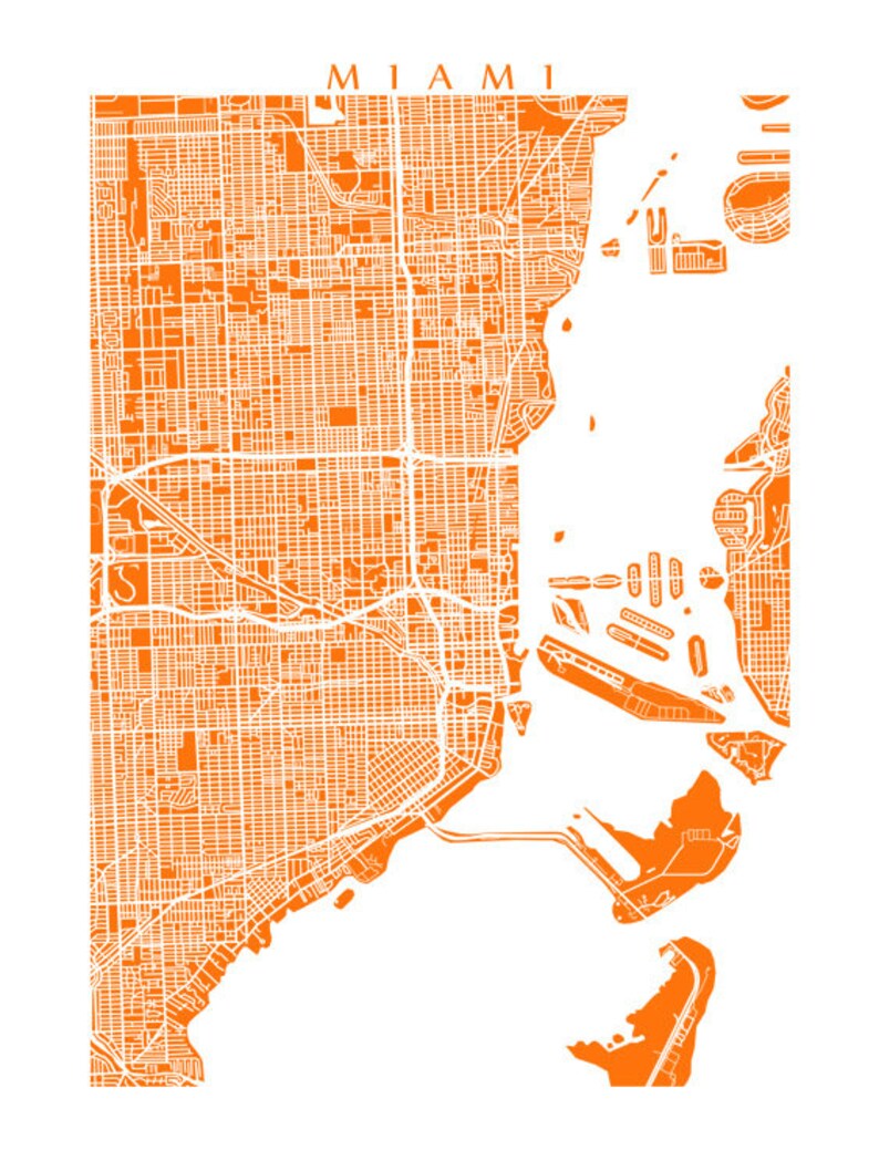 Miami Map Art - Etsy