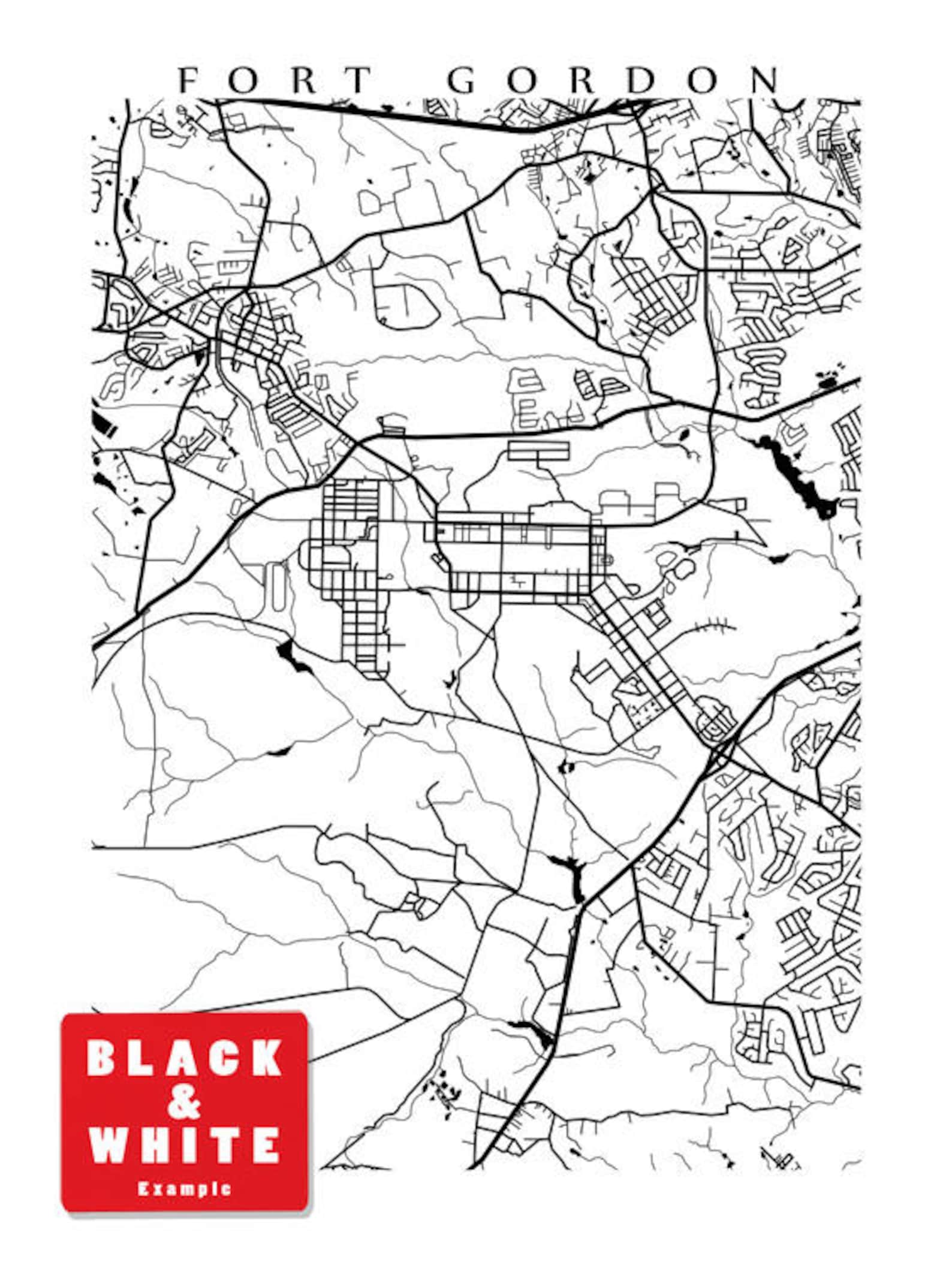 Fort Gordon Map Print Georgia Poster - Etsy