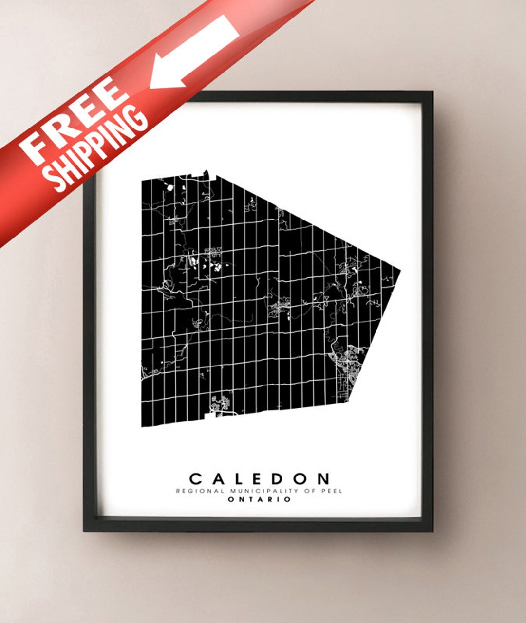 Caledon, ON - City Limits Map Print - Etsy