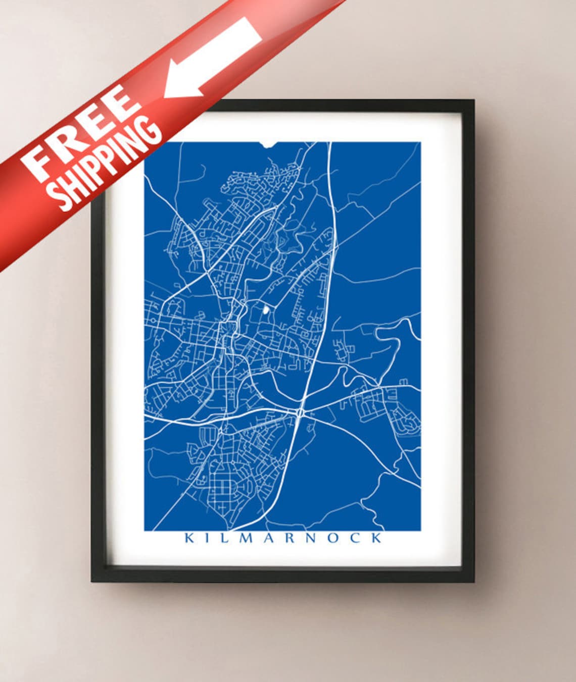 Kilmarnock Map Art Print Scotland Poster - Etsy