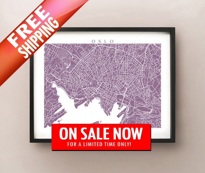 Oslo Map Art Print Norway Poster | Etsy Sweden