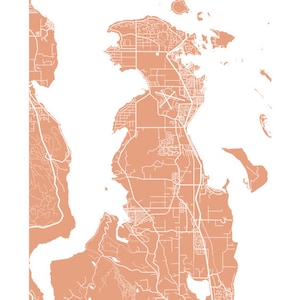 Saanich Peninsula, Vancouver Island, BC Map Poster Print - British ...