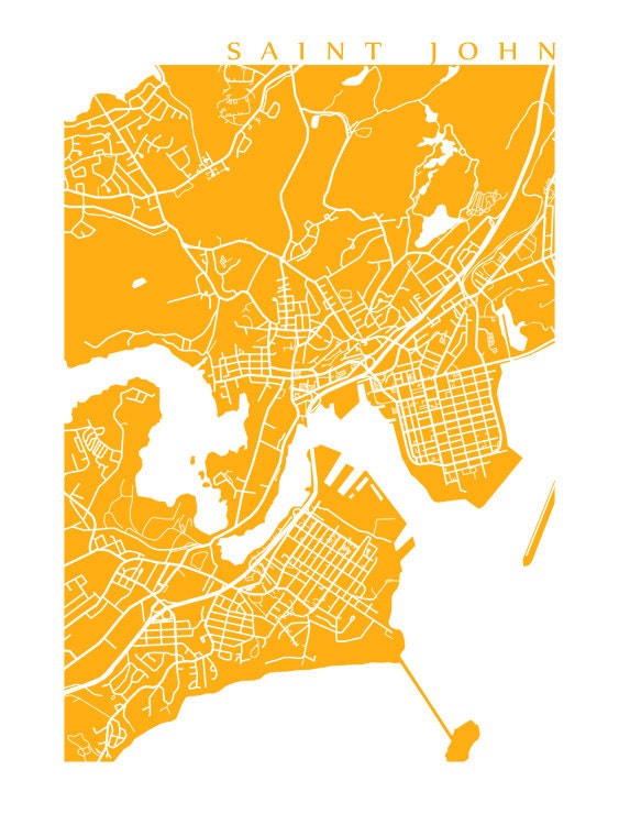 Saint John Map - New Brunswick Art Poster - Etsy