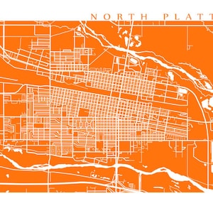 North Platte, NE Map Print - Nebraska Poster - Etsy