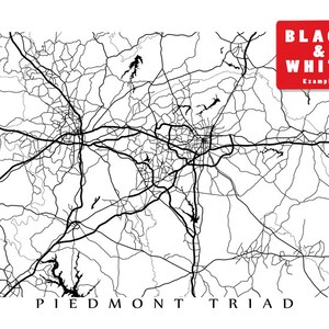 Piedmont Triad Area Art Print - Greensboro, Winston-salem, High Point ...