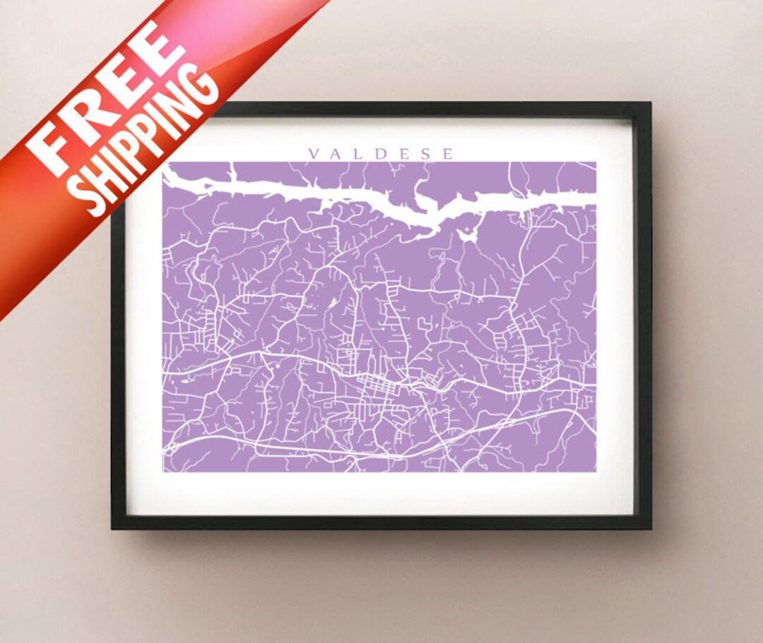 Valdese, NC Map Print - North Carolina Poster - Etsy