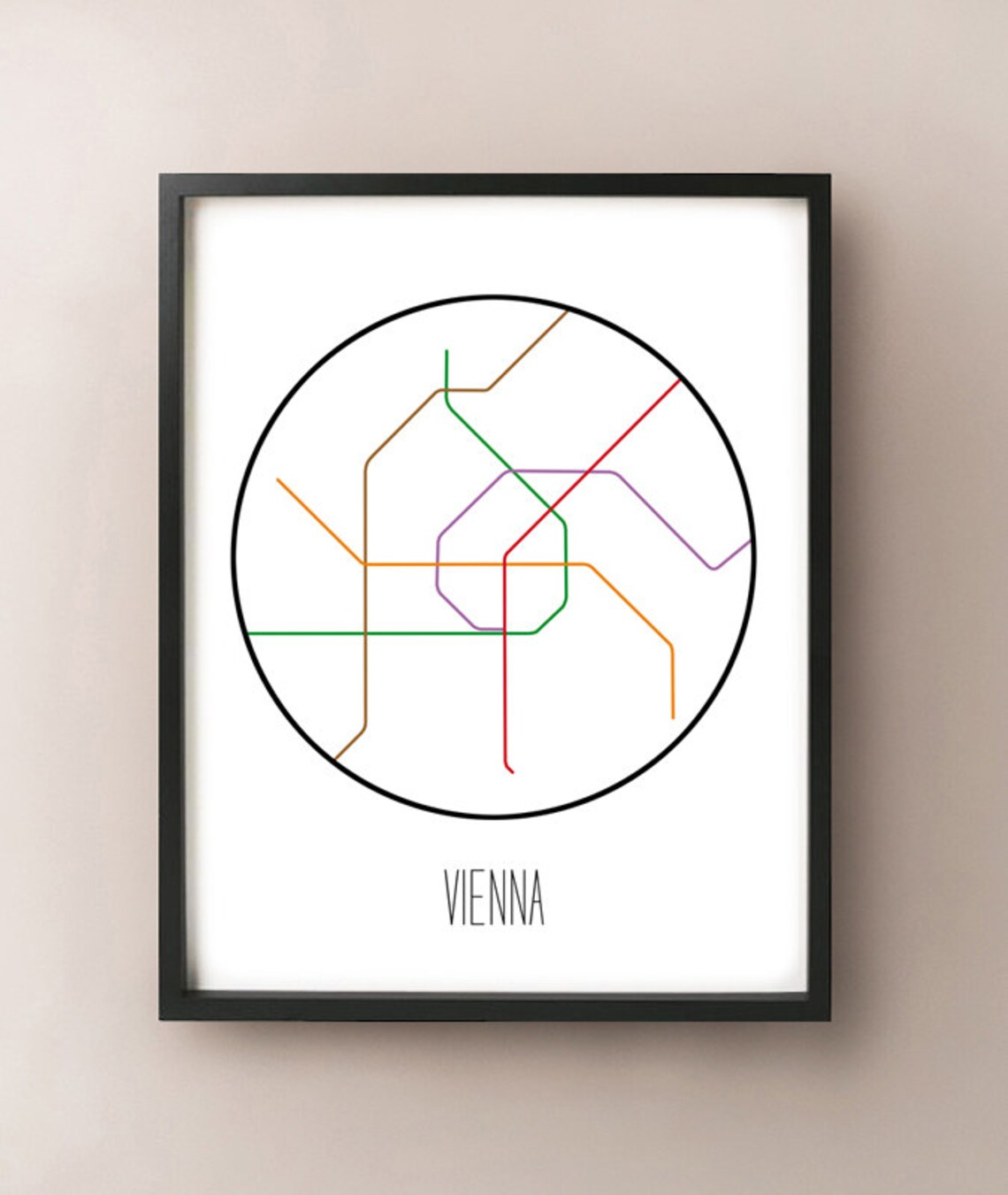 Vienna Minimalist Metro Austria Subway Art Print Wien | Etsy