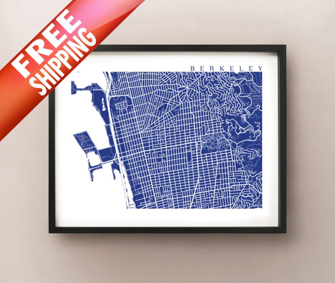 Berkeley Map Print - California Poster - Etsy