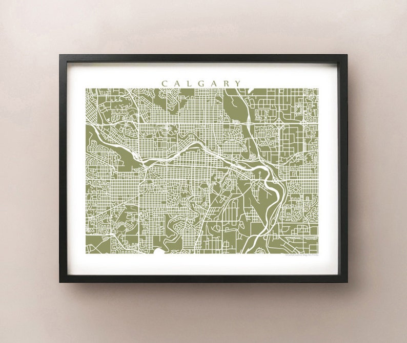 Calgary Map Art - Alberta Poster Print - Etsy