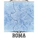 Roma Vintage Style Blueprint Map Art Print Rome, Italy City Map Decor ...