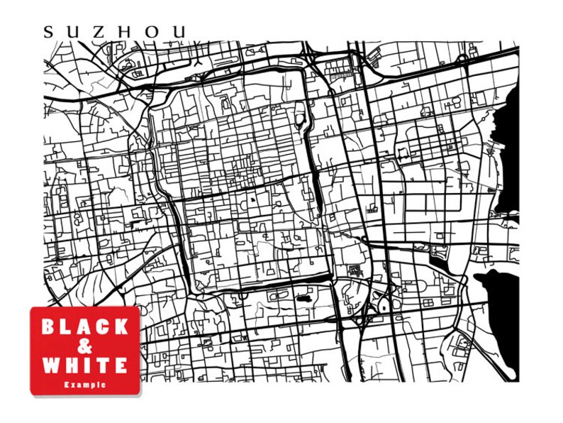 Suzhou Map Print - China Poster Art - 苏州 - Etsy