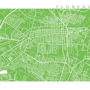 Florence, SC Map Print - South Carolina Poster Art - Etsy