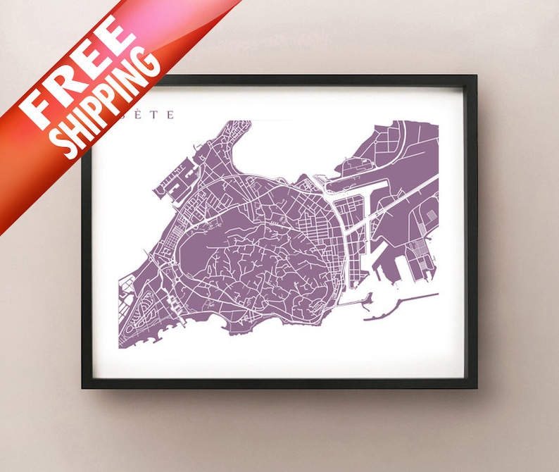 Sete Map Print - France Art Poster - Choose Your Color and Size - Etsy