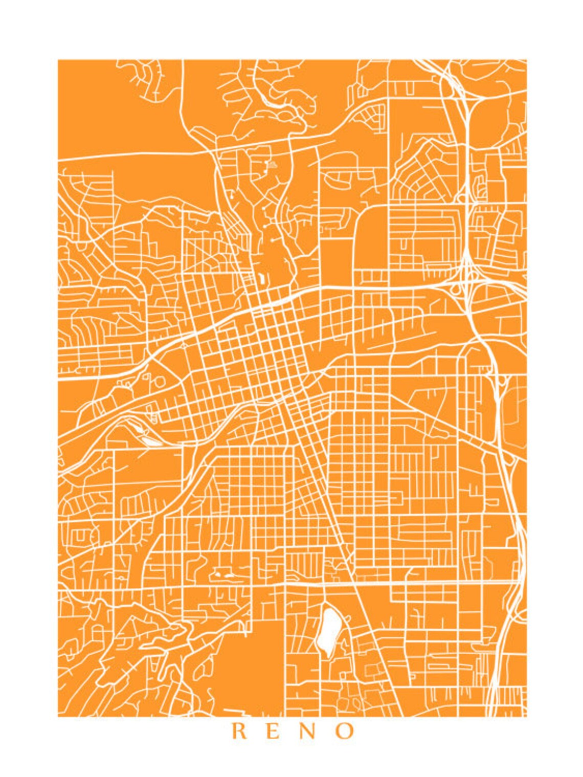 Reno Map Nevada Poster Print - Etsy
