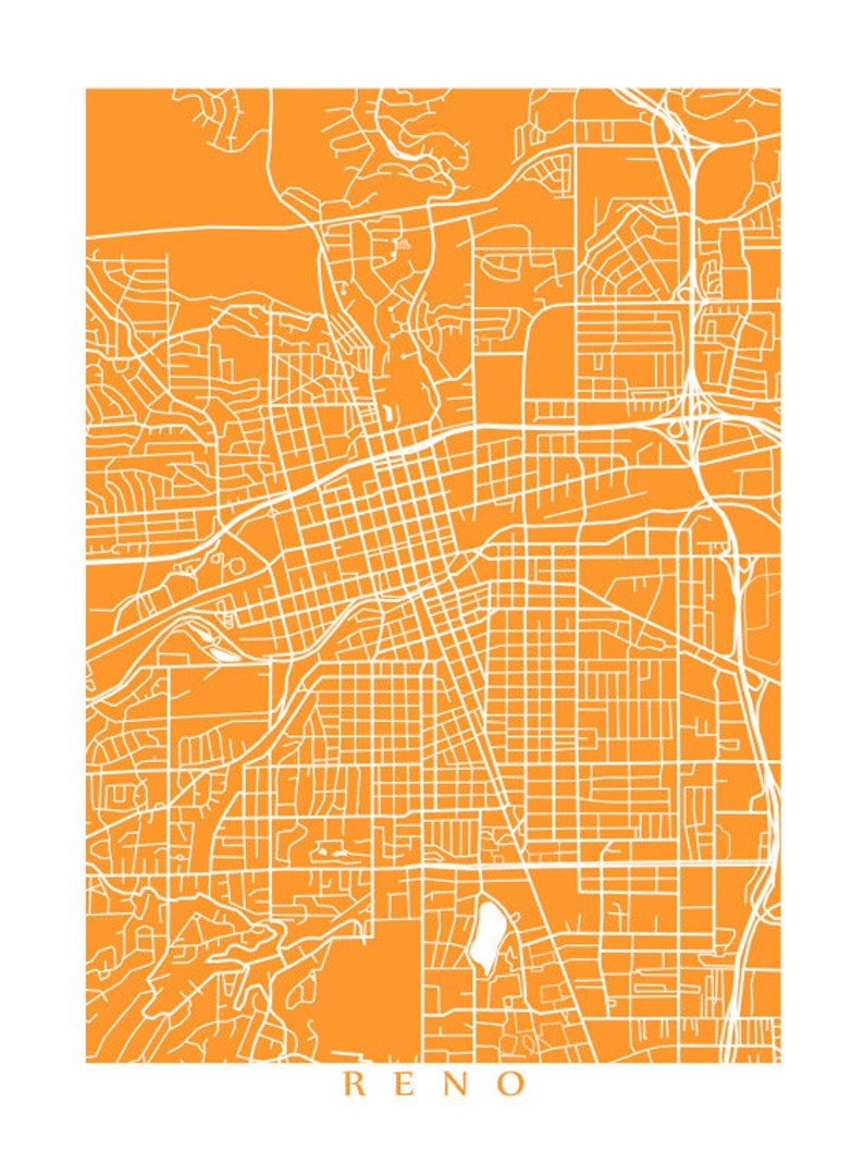 Reno Map Nevada Poster Print - Etsy