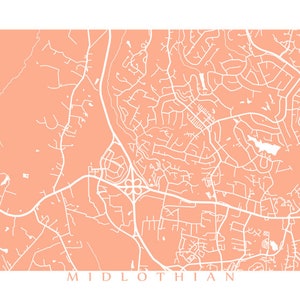 Midlothian, Virginia Map Print - Etsy