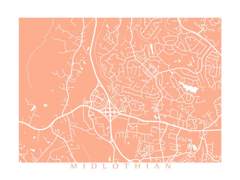 Midlothian Virginia Map Print - Etsy