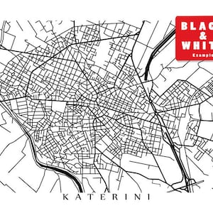 Katerini, Greece Map Print - Κατερίνη - Etsy