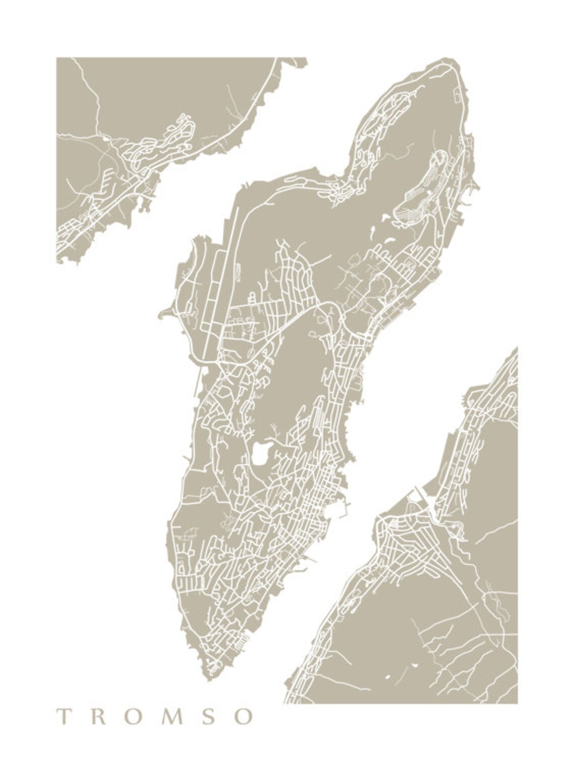 Tromso Map - Etsy