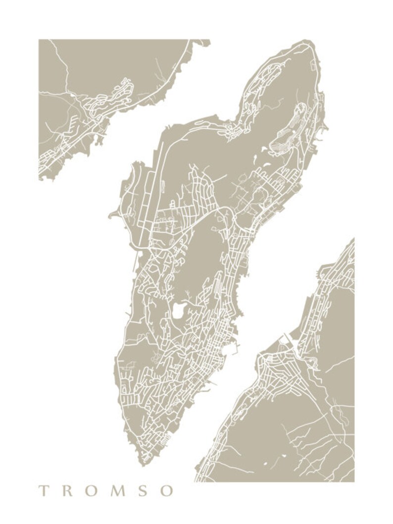 Tromso Norway Map Print: Custom Color City Art - Etsy
