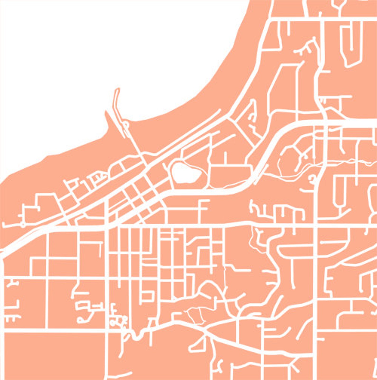 Salmon Arm Map Print - Etsy