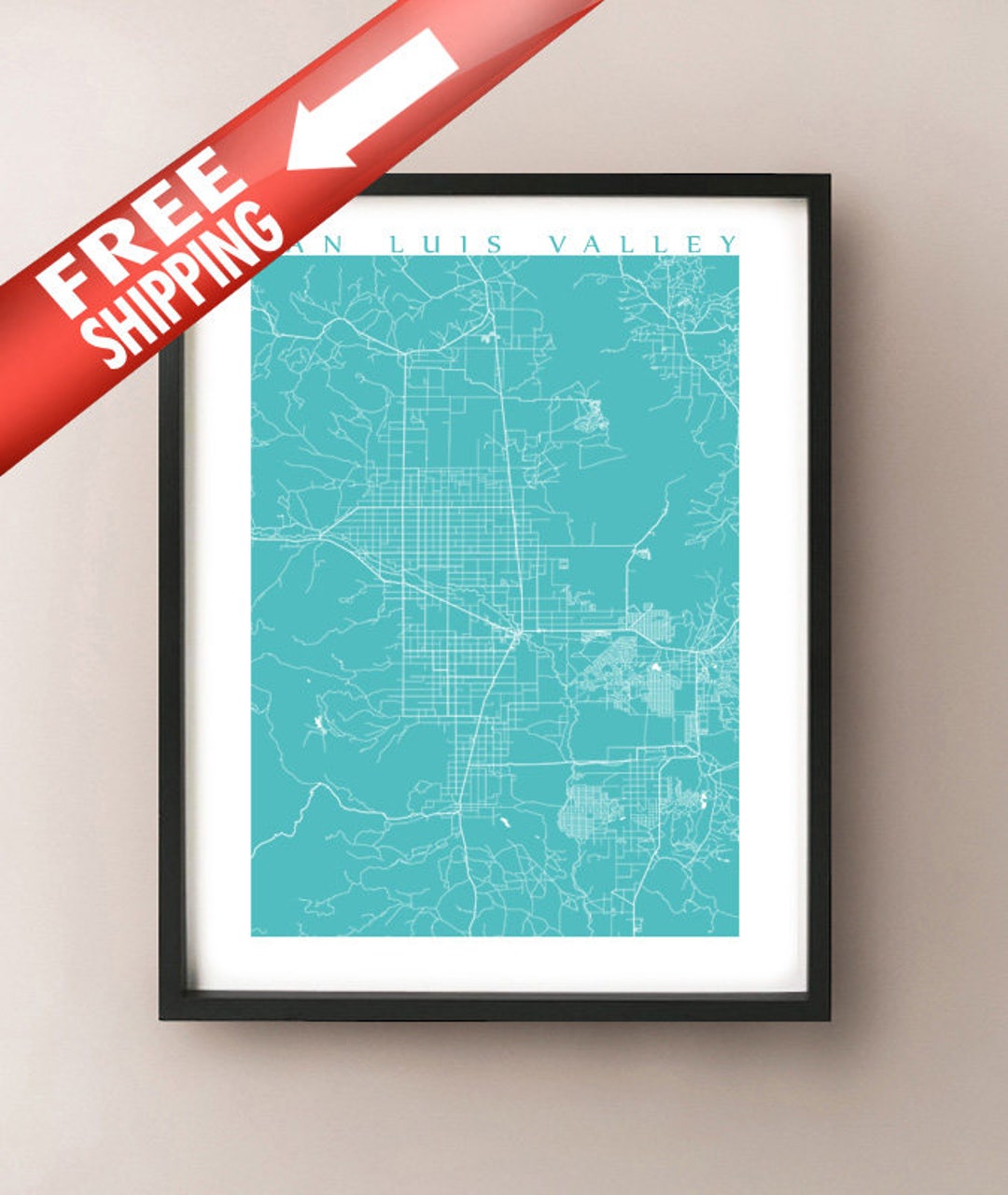 San Luis Valley Map Print - Colorado Poster - Etsy