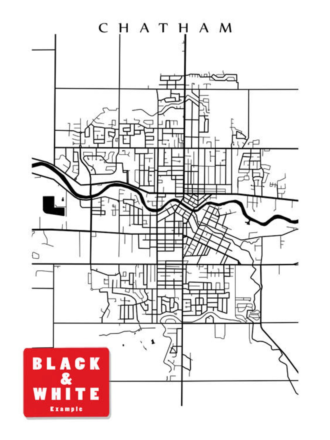 Chatham ON Map Canada Wall Art Chatham-kent Ontario - Etsy Canada