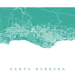 Santa Barbara Area Map - California Poster Print - Etsy