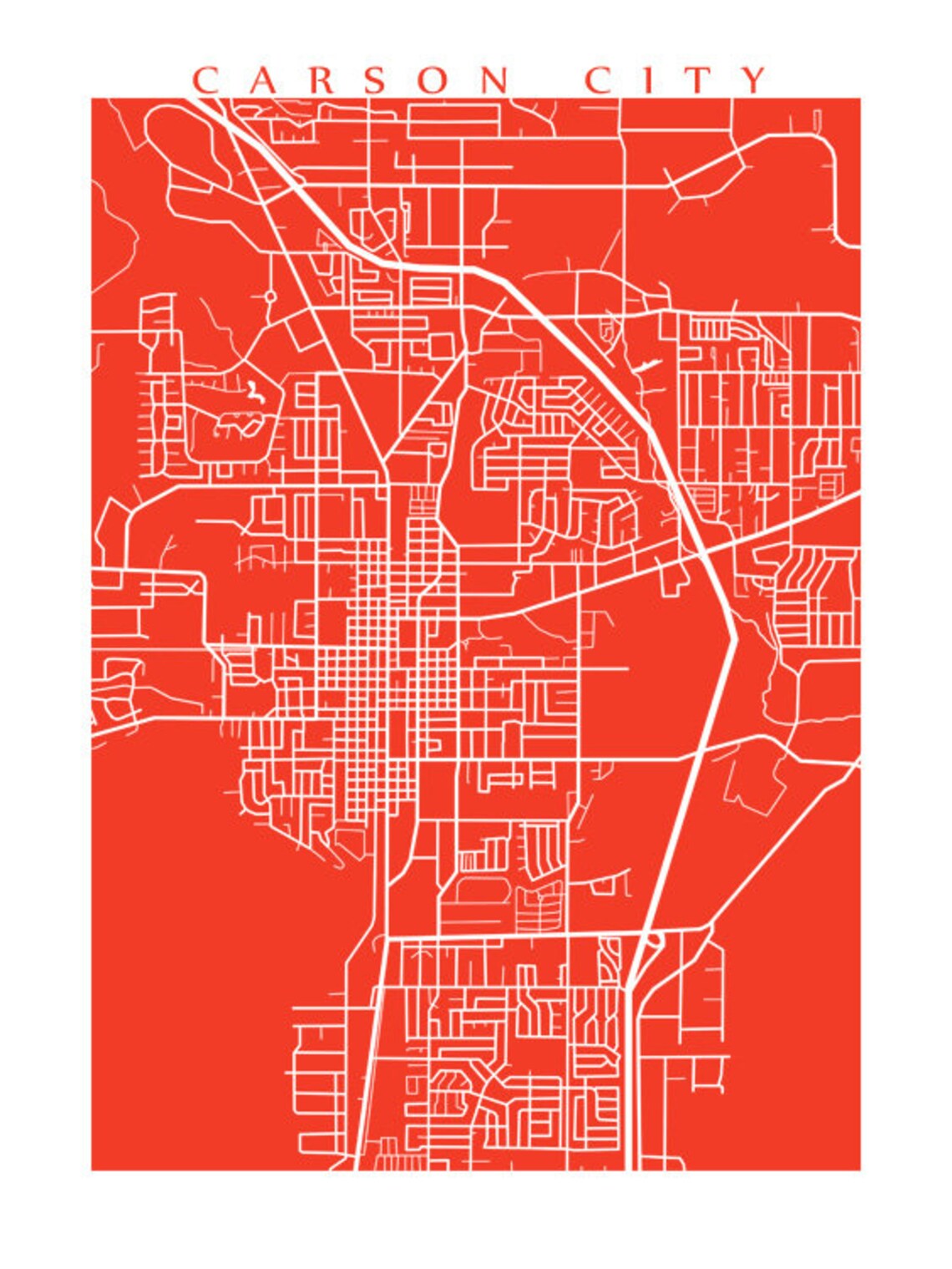 Carson City Map Nevada Poster Print | Etsy